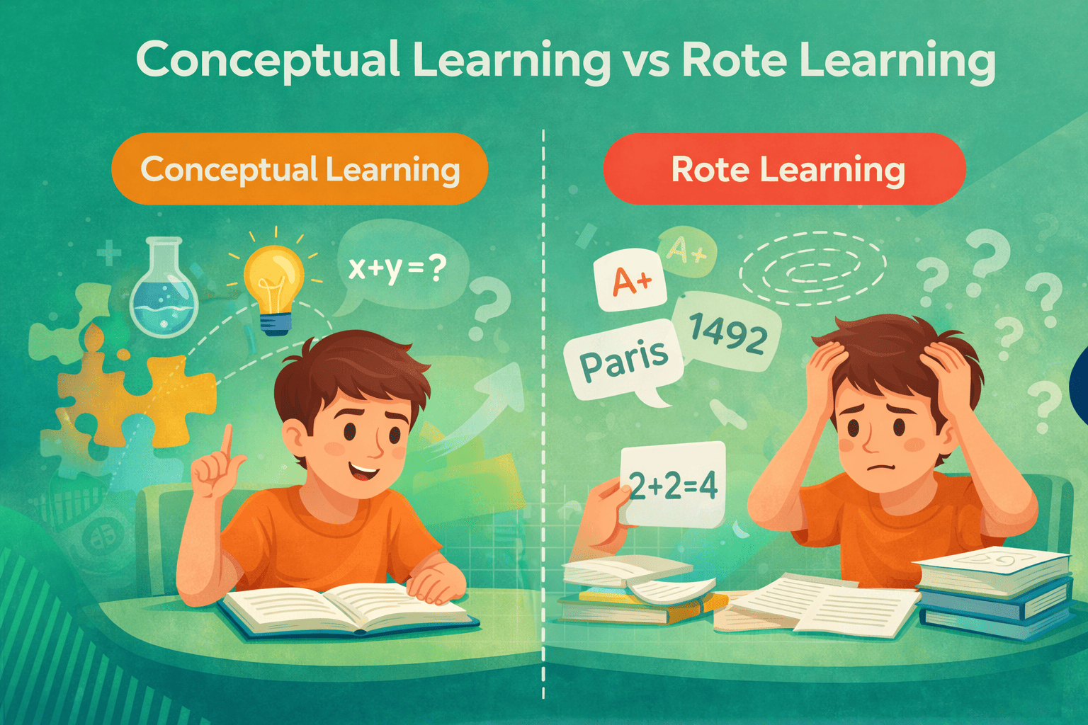 Conceptual Learning vs Rote Learning: Why Memorising Fails Kids